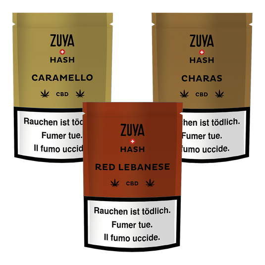 ZUYA Hash 3er Set CHARAS, CARAMELLO und RED LEBANESE “2g Pouches ...